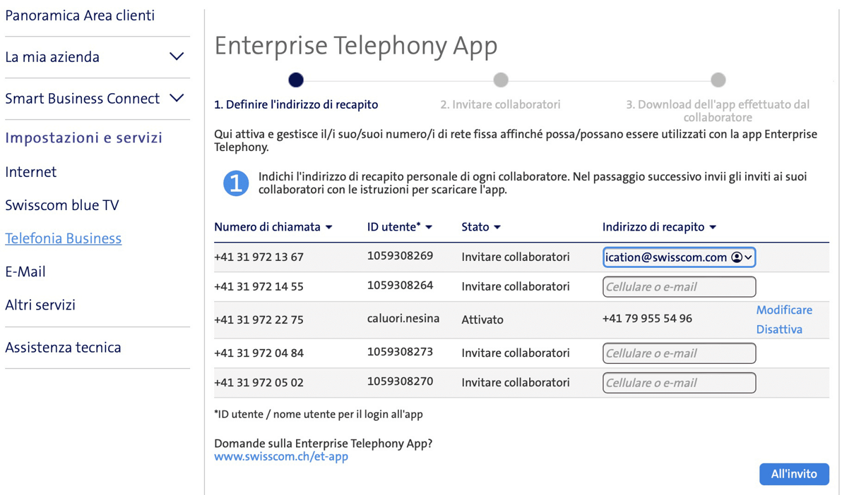 Enterprise Telephony impostare/utilizzare – Aiuto | Swisscom